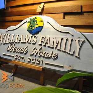 Beach House Sign, Last Name Sign, Custom Wood Sign, Family Name Sign ...