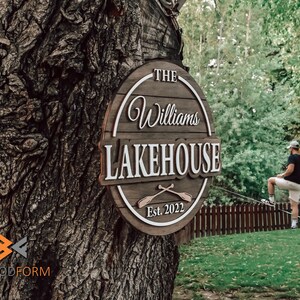 Lake House Wood Sign, Lakehouse Decor, Custom Wood Sign, Family Name ...