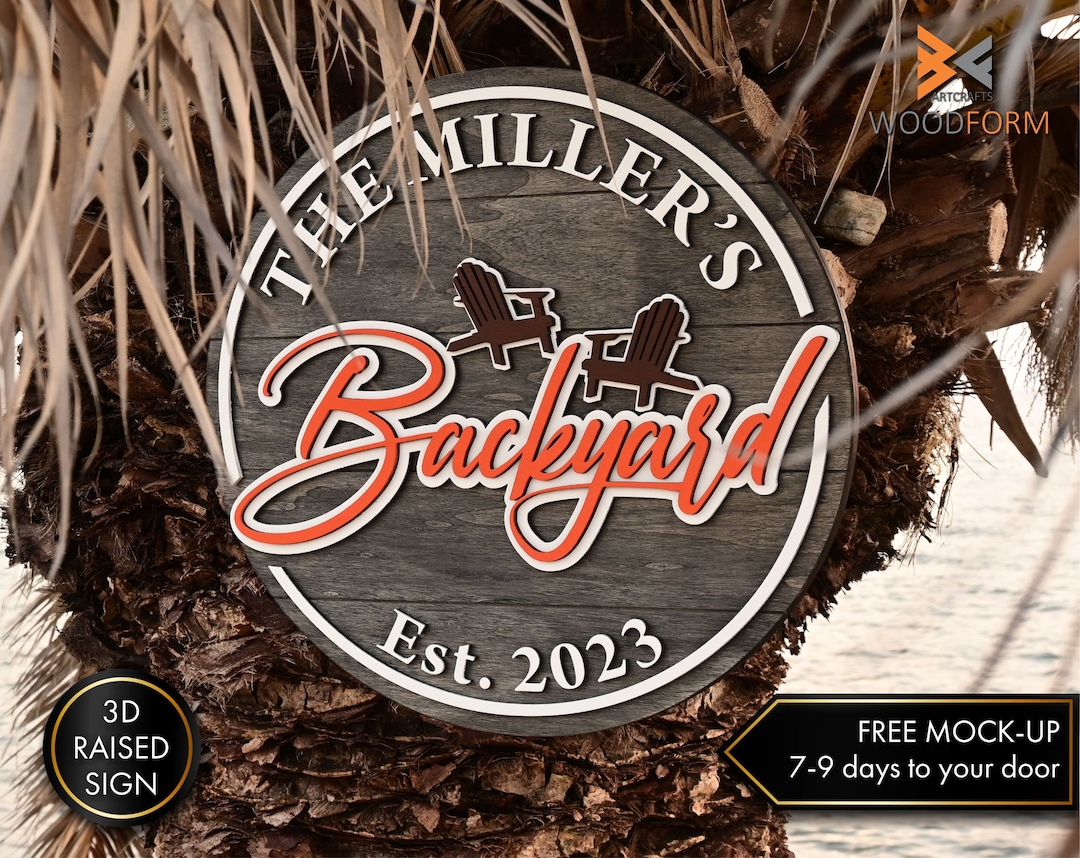 Personalized Backyard Sign, Custom Wood Sign, Backyard Decor Wood ...