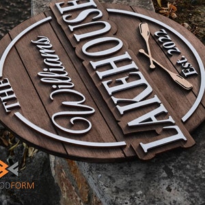 Lake House Wood Sign, Lakehouse Decor, Custom Wood Sign, Family Name ...