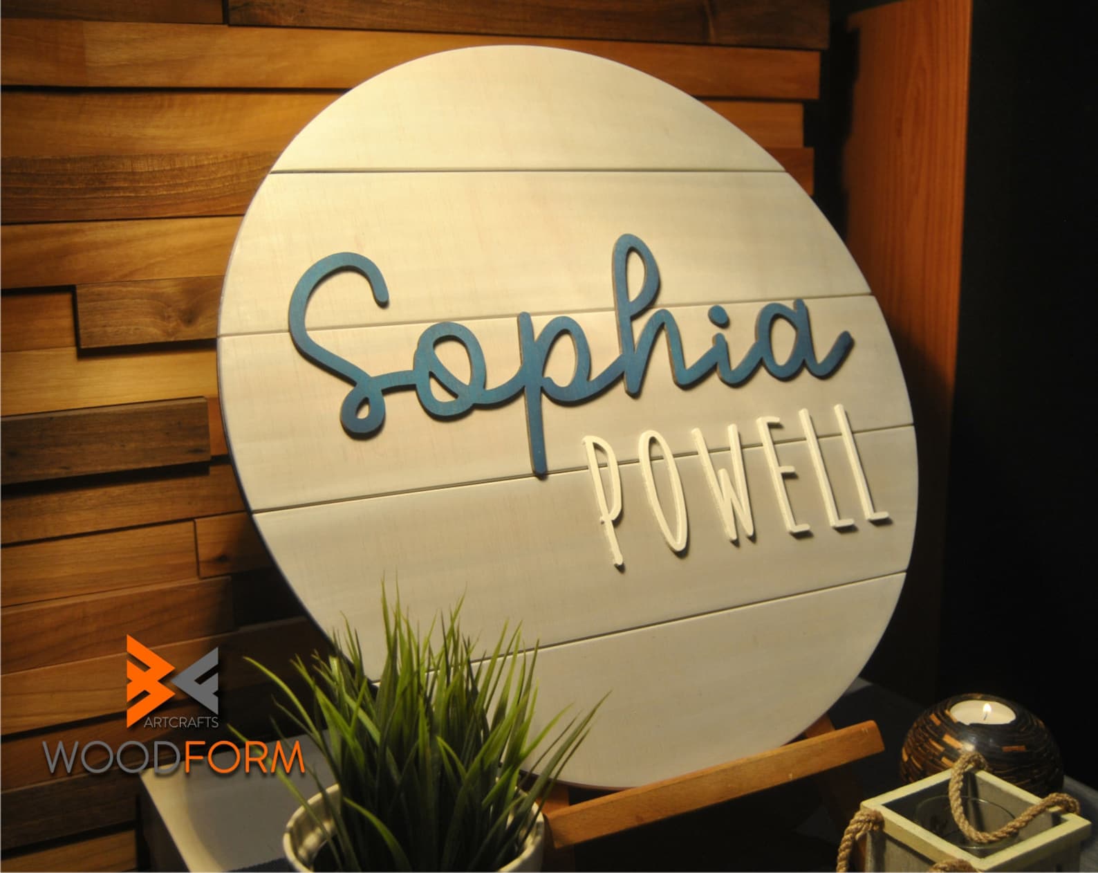 Nursery Sign Round Nursery Sign Baby Name Sign Nursery | Etsy