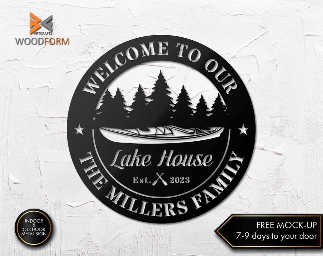 Lake House Decor, Lake Metal Sign, Metal Wall Art, Personalized Metal ...