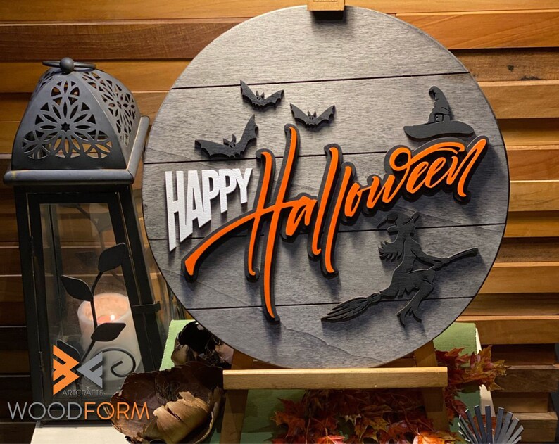 Happy Halloween Door Hanger Door Sign Halloween Sign Entry - Etsy