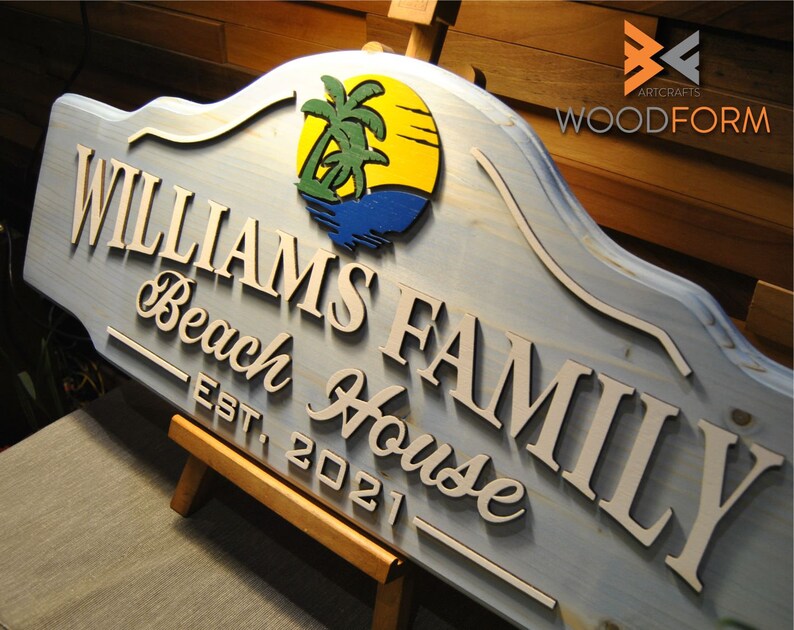 Beach House Sign Last Name Sign Custom Wood Sign Family - Etsy