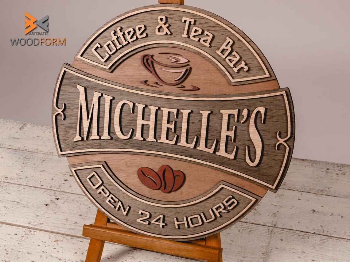 Letrero de cafetería letrero de café letrero de madera | Etsy España