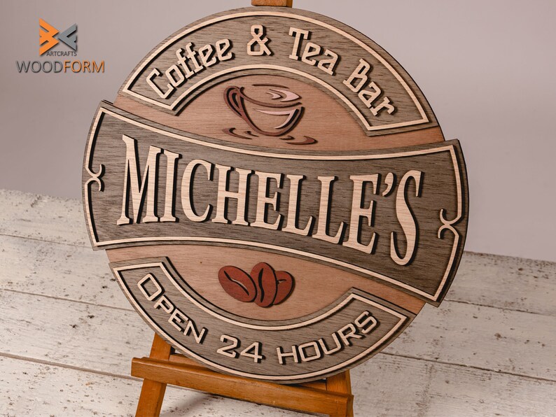 Letrero de cafetería letrero de café letrero de madera | Etsy España