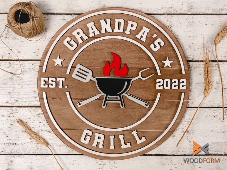 BBQ Sign Grill Sign Barbecue Sign Bar & Grill Sign Man | Etsy