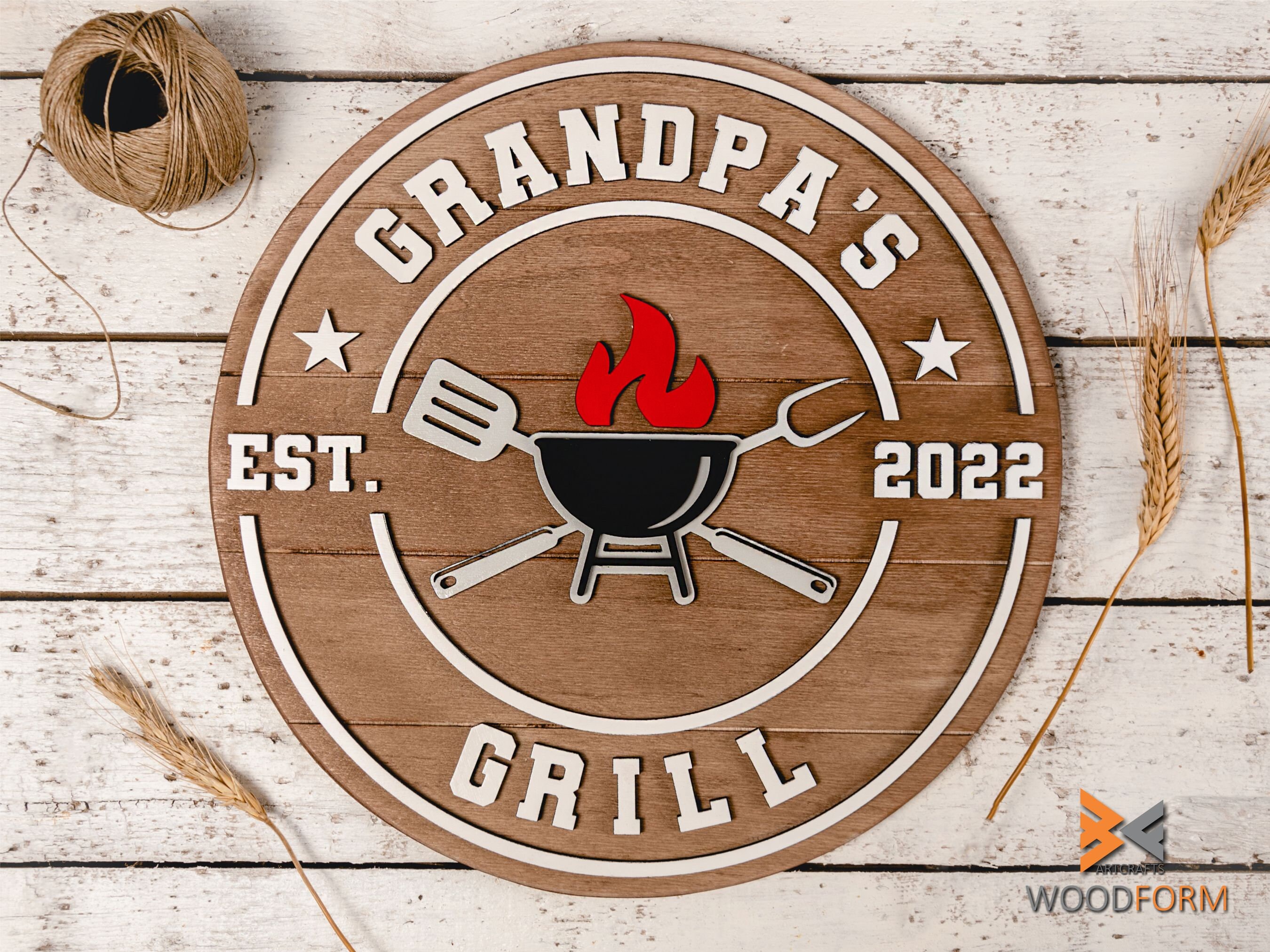 BBQ Sign Grill Sign Barbecue Sign Bar & Grill Sign Man | Etsy