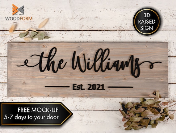 Family Name Sign Last Name Sign Custom Name Sign - Etsy