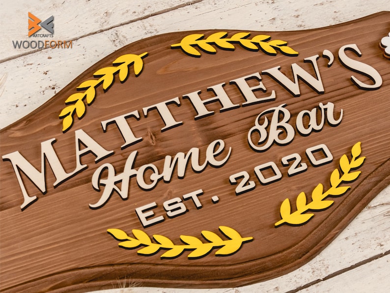 Home Bar Sign Beer Sign Custom Wood Sign Bar Sign for Home - Etsy