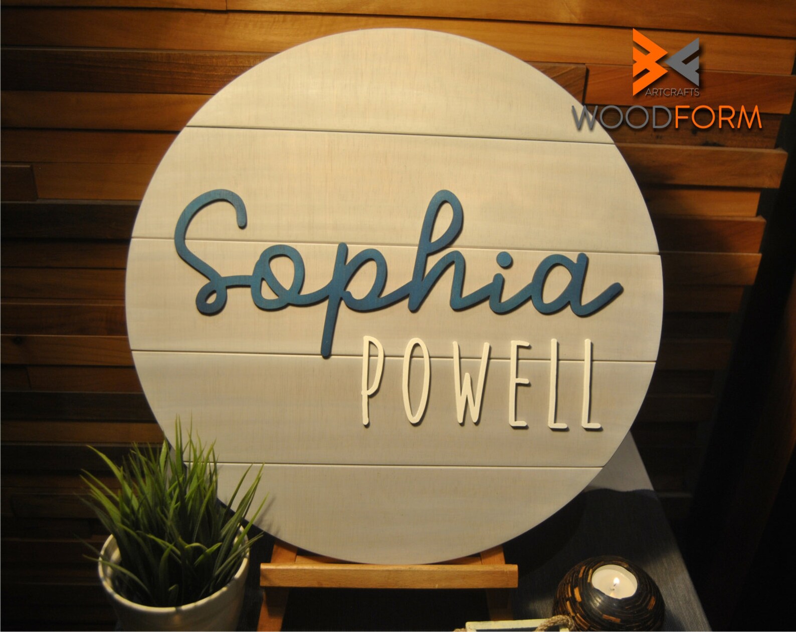 Nursery Sign Round Nursery Sign Baby Name Sign Nursery | Etsy