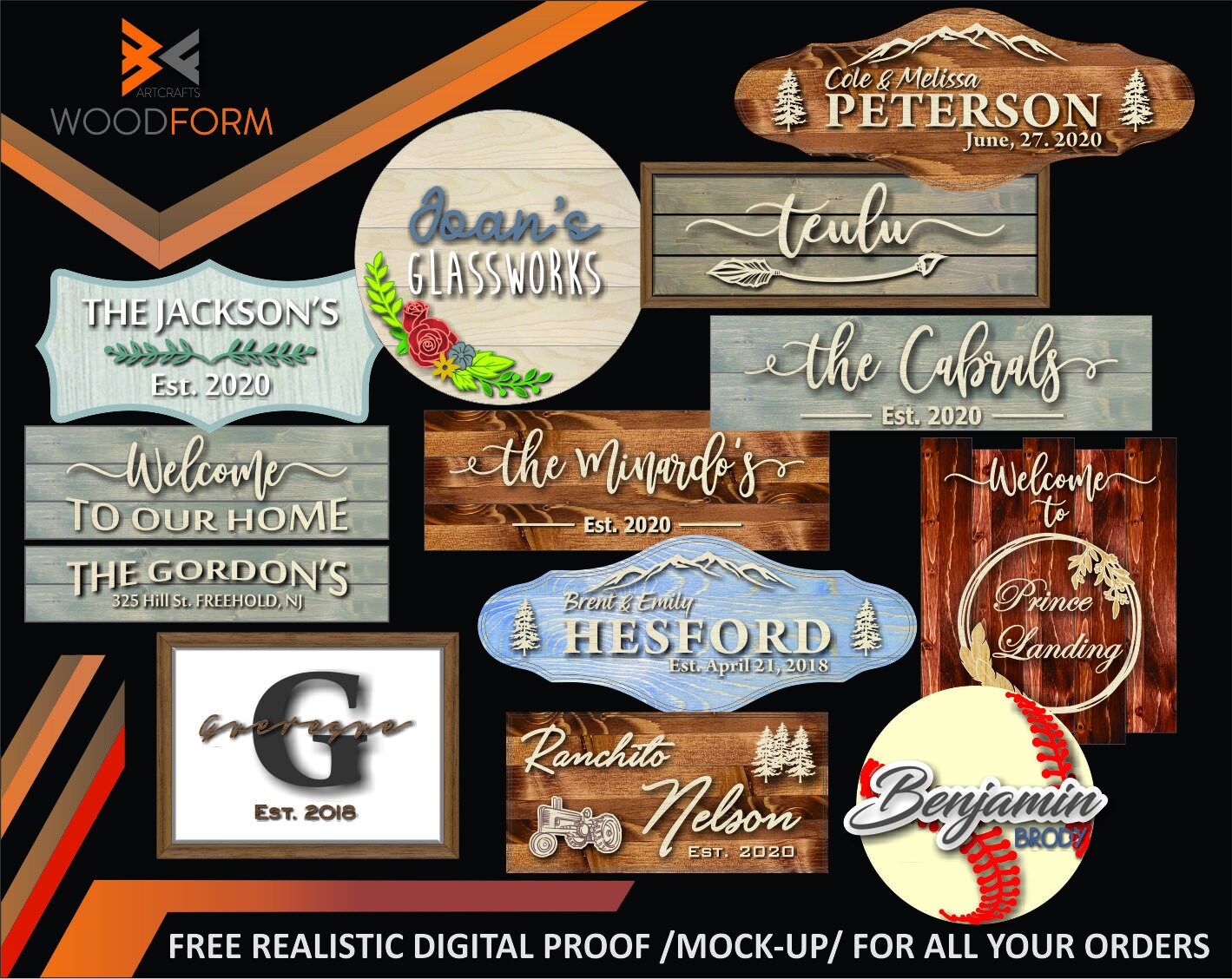 Family Name Sign Monogram Frame Sign Name Sign Custom Name | Etsy