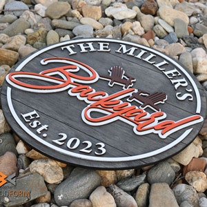 Personalized Backyard Sign, Custom Wood Sign, Backyard Decor Wood ...