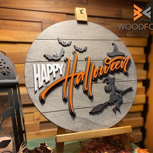 Happy Halloween Door Hanger, Door Sign, Halloween Sign, Entry Way Decor ...