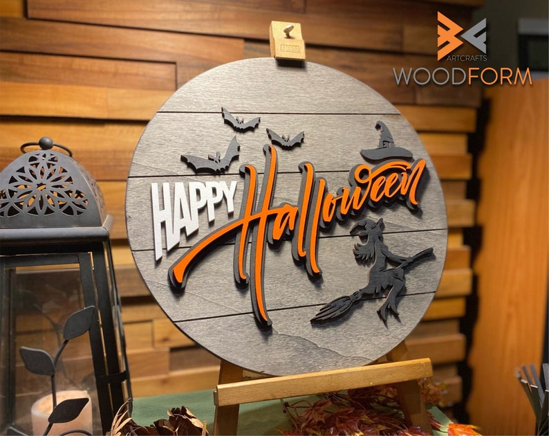 Happy Halloween Door Hanger Door Sign Halloween Sign Entry - Etsy