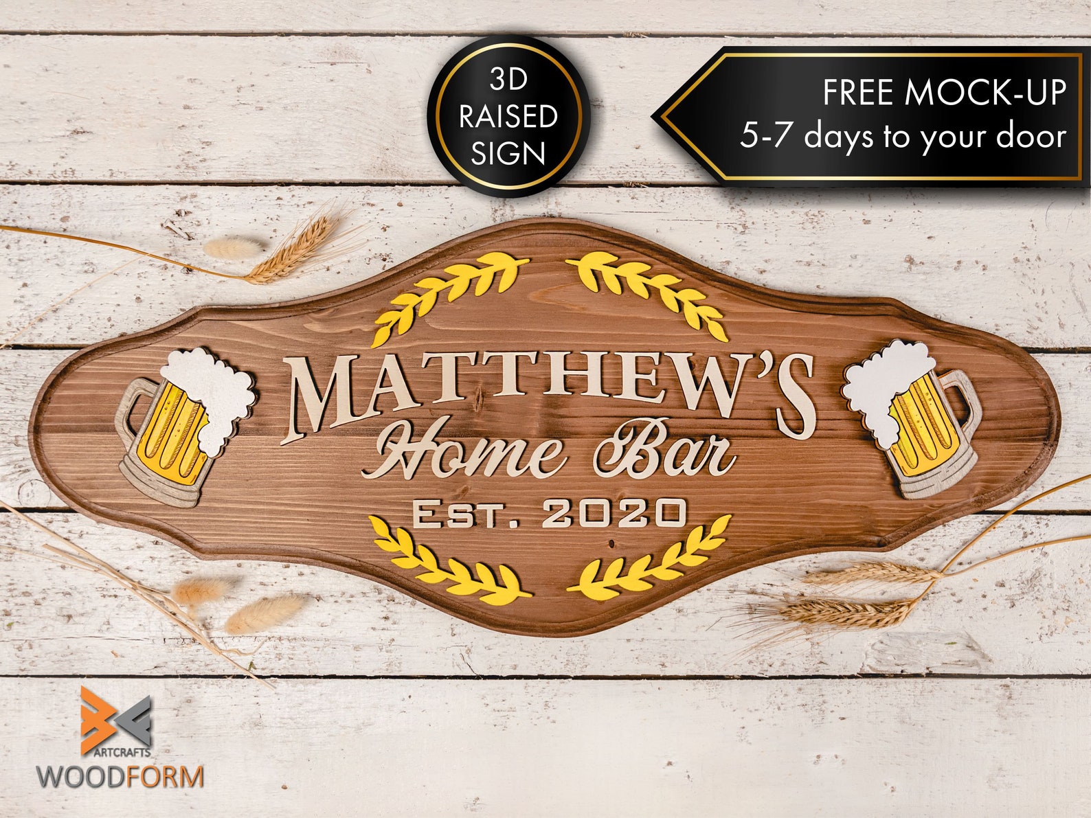 Home Bar Sign Beer Sign Custom Wood Sign Bar Sign for Home - Etsy