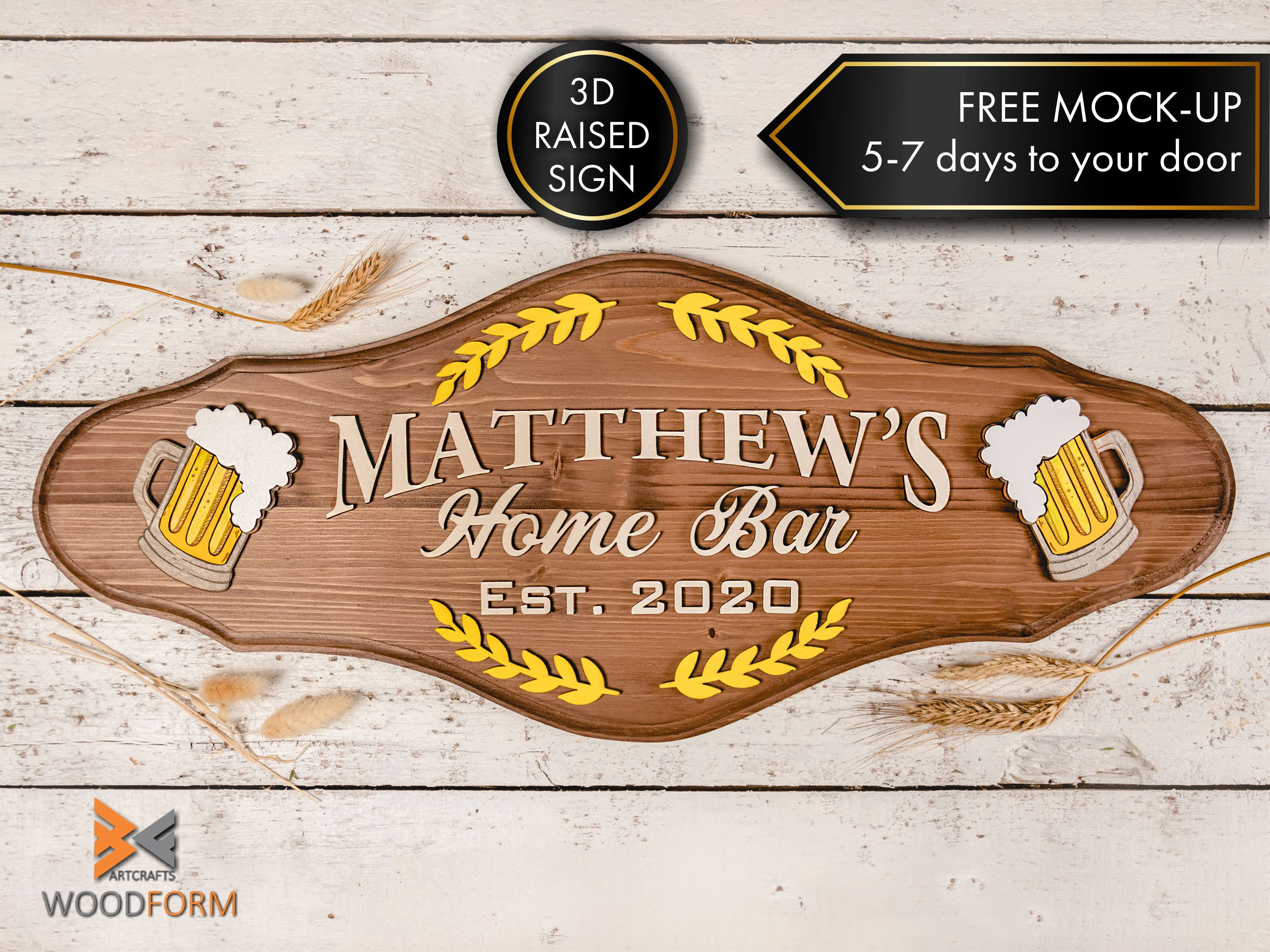 Home Bar Sign Beer Sign Custom Wood Sign Bar Sign for Home | Etsy UK