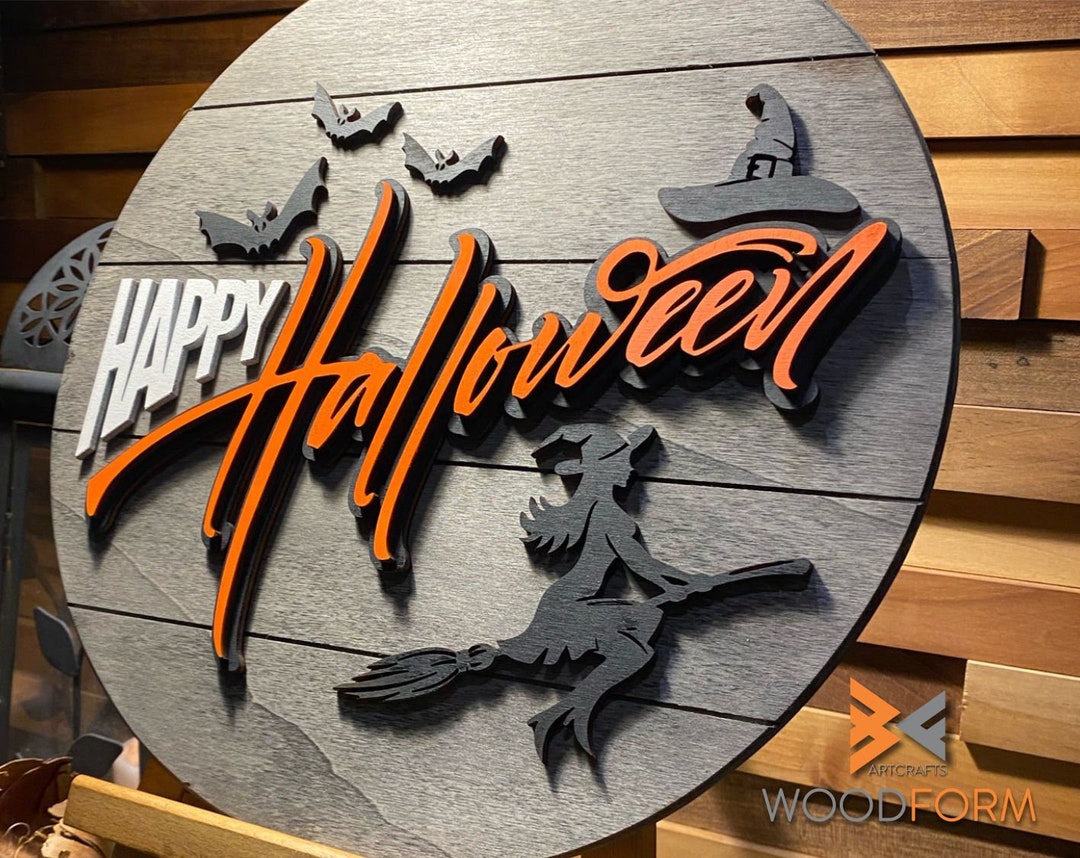 Happy Halloween Door Hanger, Door Sign, Halloween Sign, Entry Way Decor ...