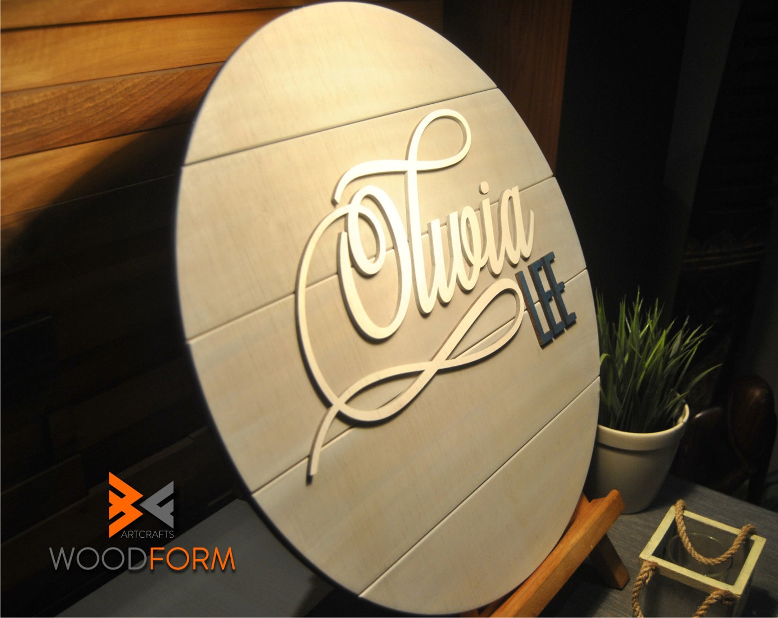 Nursery Sign Round Nursery Sign Baby Name Sign Nursery - Etsy