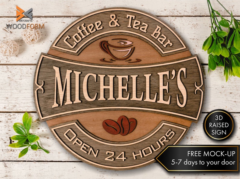 Letrero de cafetería letrero de café letrero de madera | Etsy España