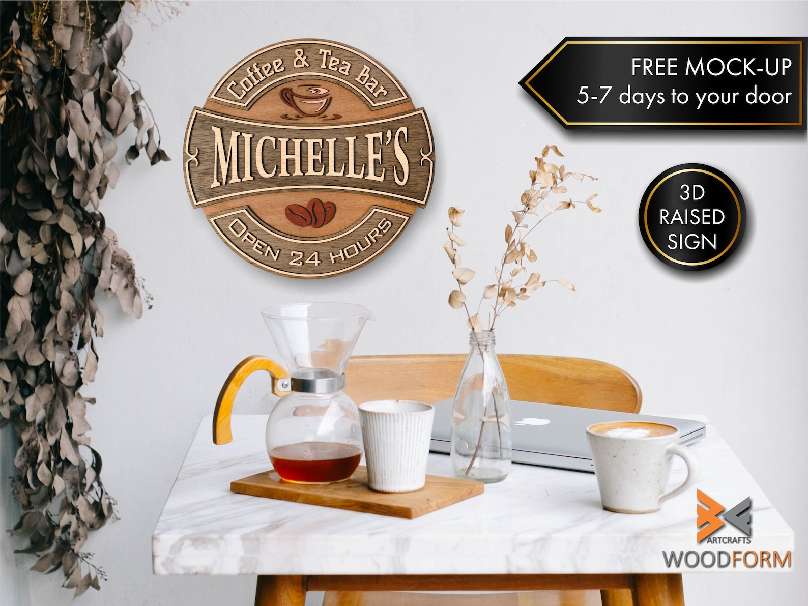 Letrero de cafetería letrero de café letrero de madera | Etsy España