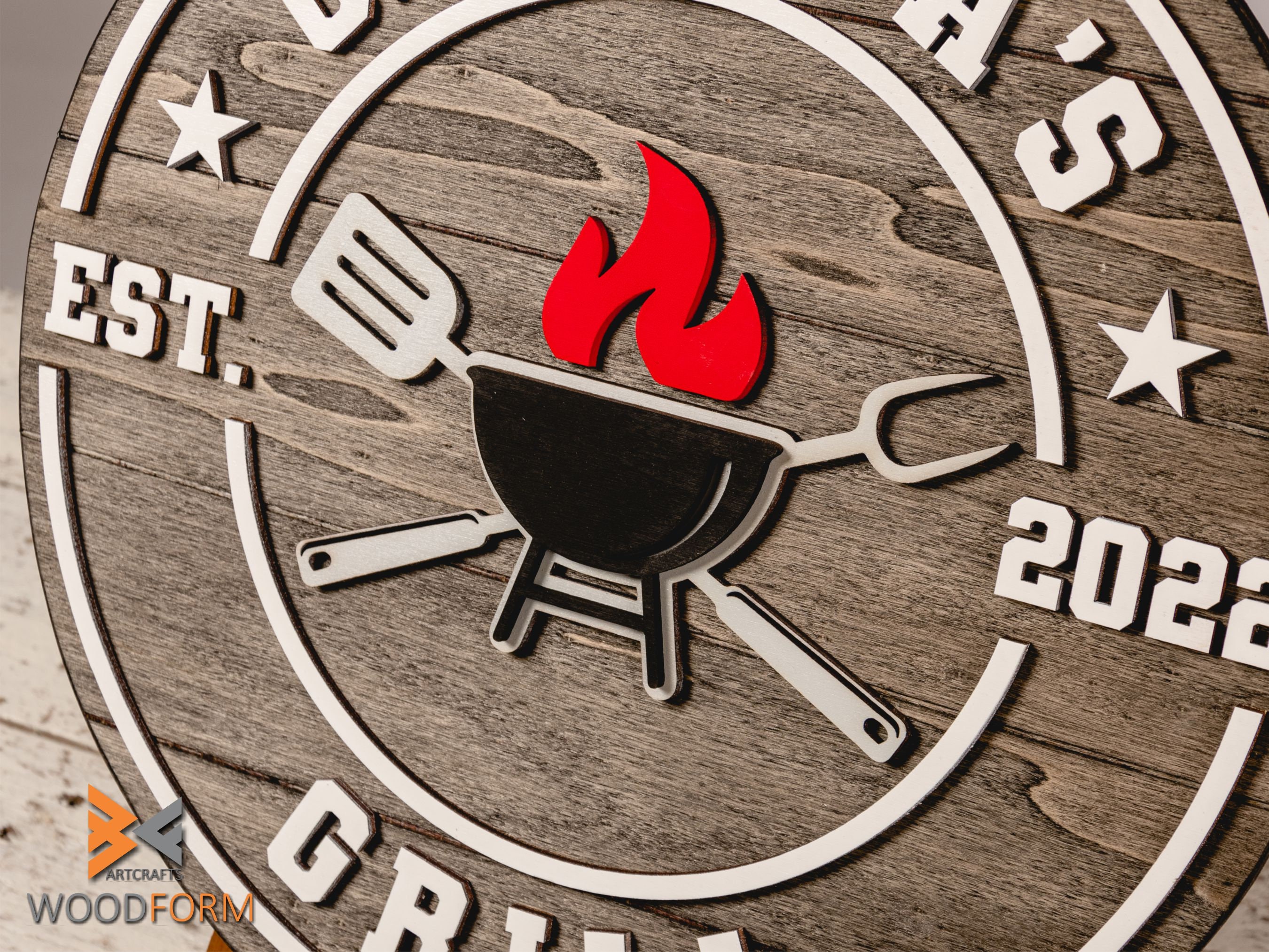 BBQ Sign Grill Sign Barbecue Sign Bar & Grill Sign Man | Etsy