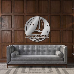 Sailboat Sign, Beach House Sign, Family Name Sign, Beach Bar, Nautical ...