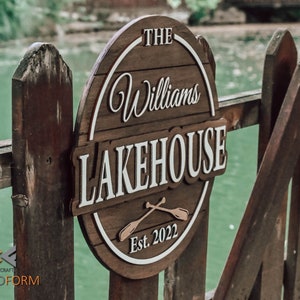 Lake House Wood Sign, Lakehouse Decor, Custom Wood Sign, Family Name ...
