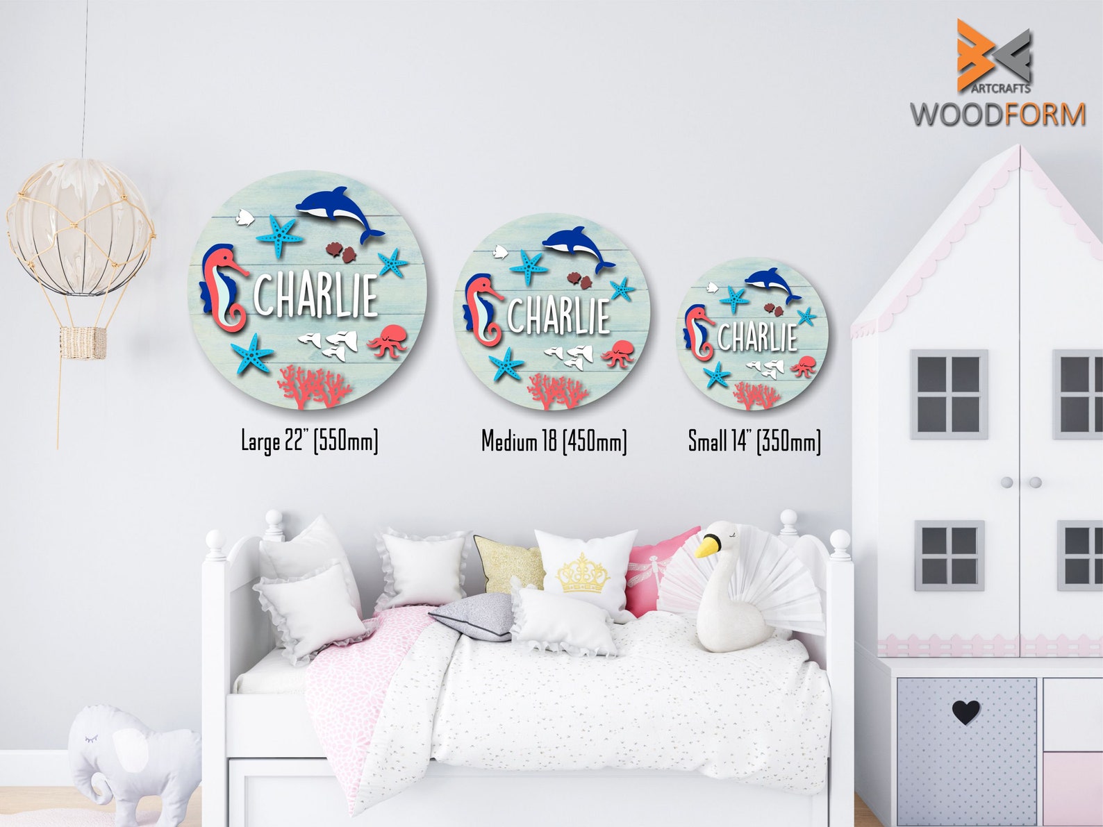 Animal Nursery Sign Round Nursery Sign Baby Name Sign - Etsy