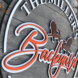 Personalized Backyard Sign, Custom Wood Sign, Backyard Decor Wood ...