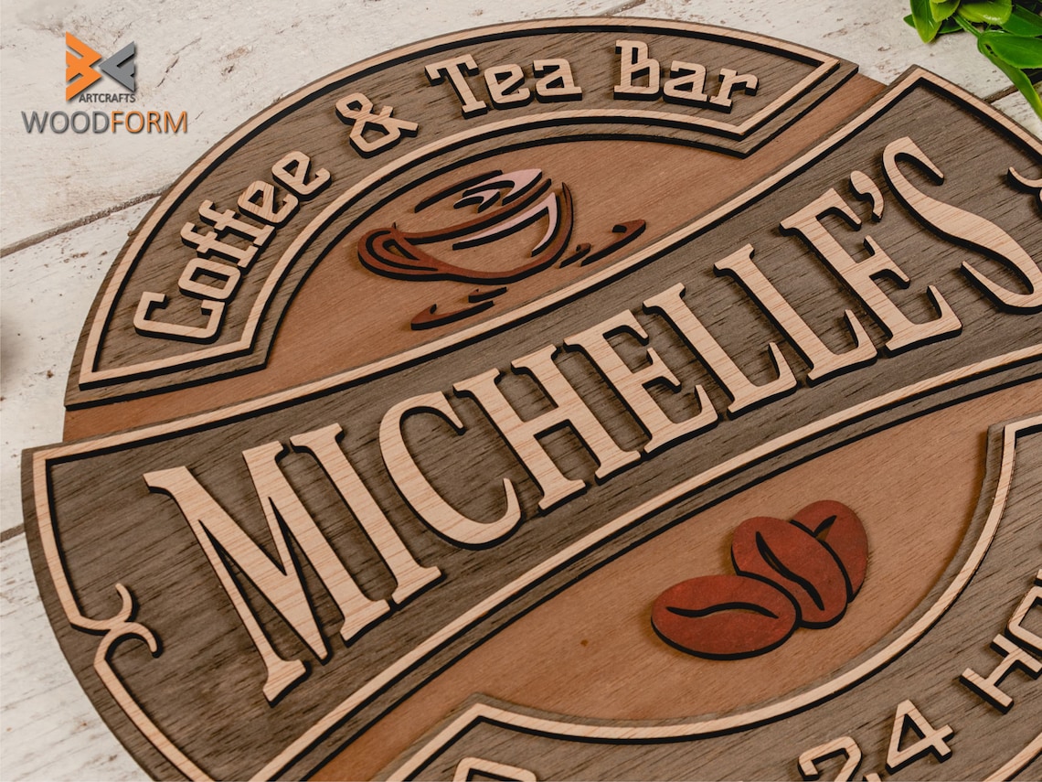 Letrero de cafetería letrero de café letrero de madera | Etsy España