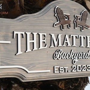 Personalized Backyard Sign, Custom Wood Sign, Backyard Decor Wood ...