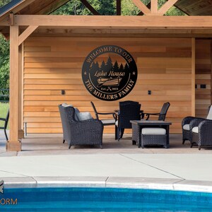 Lake House Decor, Lake Metal Sign, Metal Wall Art, Personalized Metal ...