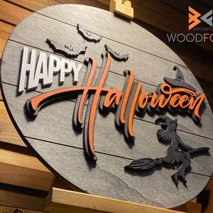 Happy Halloween Door Hanger, Door Sign, Halloween Sign, Entry Way Decor ...