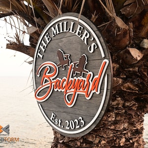 Personalized Backyard Sign, Custom Wood Sign, Backyard Decor Wood ...