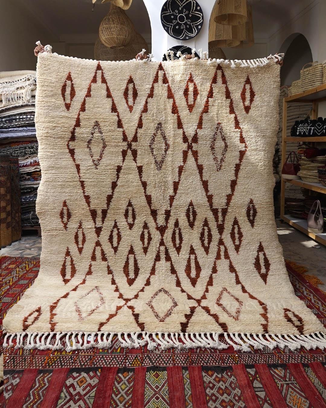 Authentic Handmade Moroccan 1960s Berber Rug 250x210 Cm – Wool Azilal ...