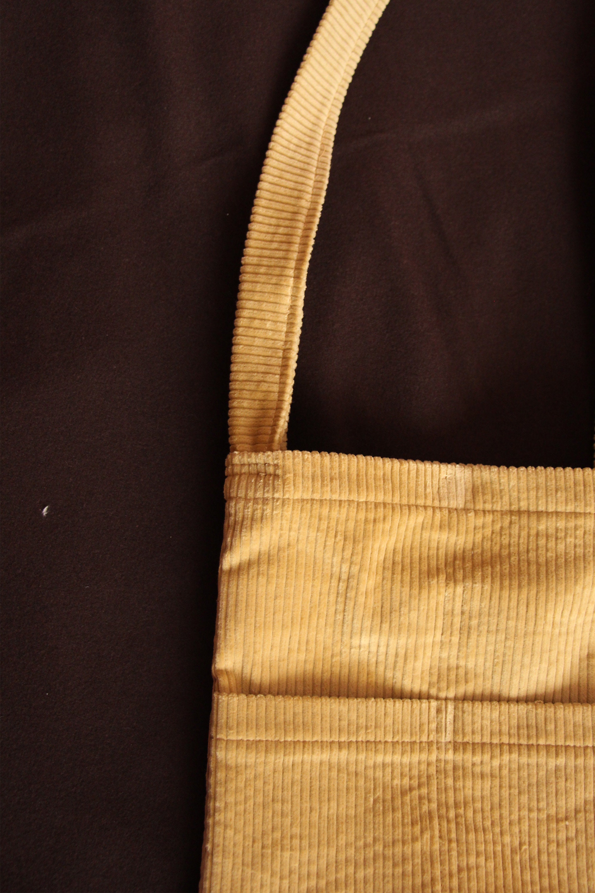 Crossbody Small Corduroy Tote Bag With External And Internal Etsy