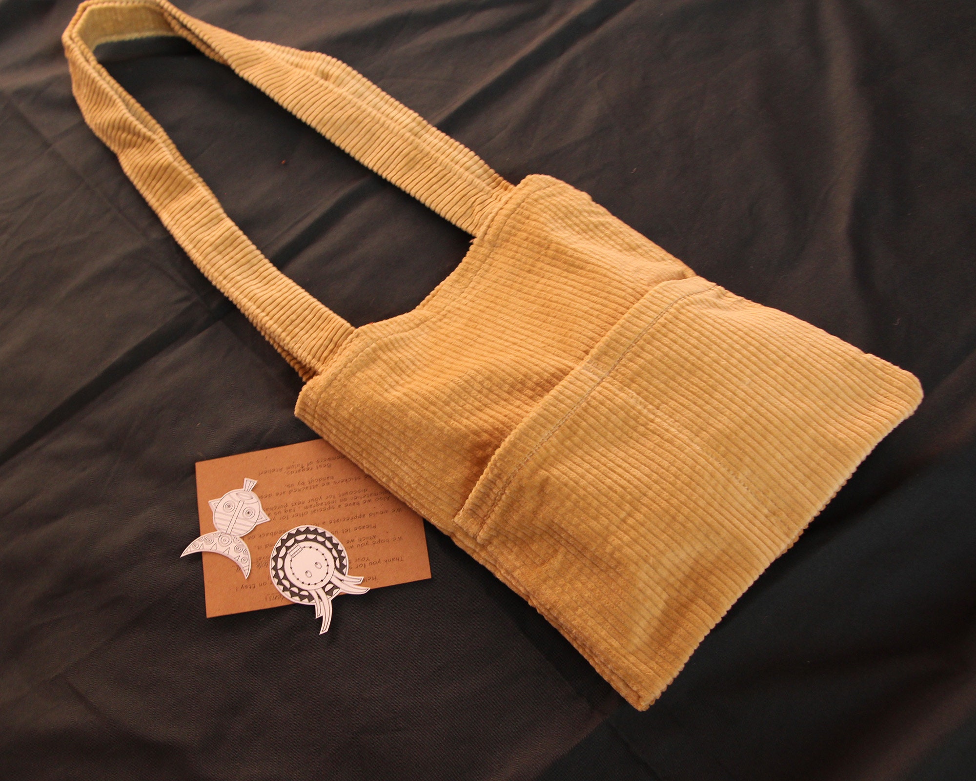 Handmade Small Corduroy Tote Bag In Various Colors With Etsy