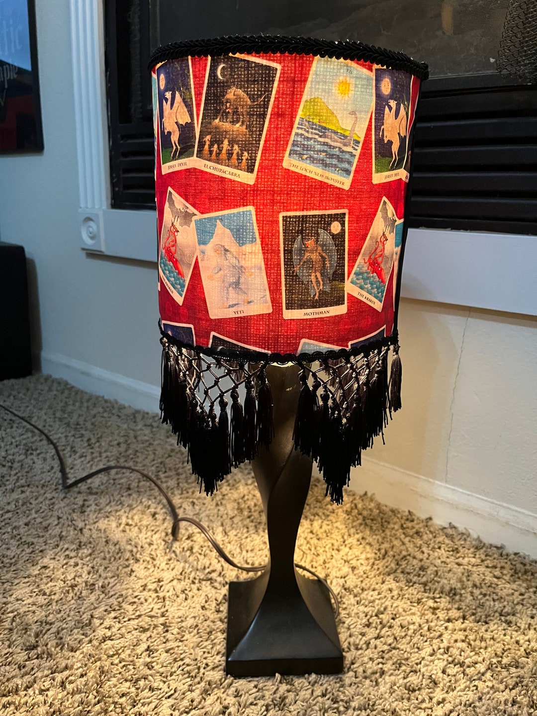 Cryptid Tarot Lamp Shade With Boudouir Trim - Etsy