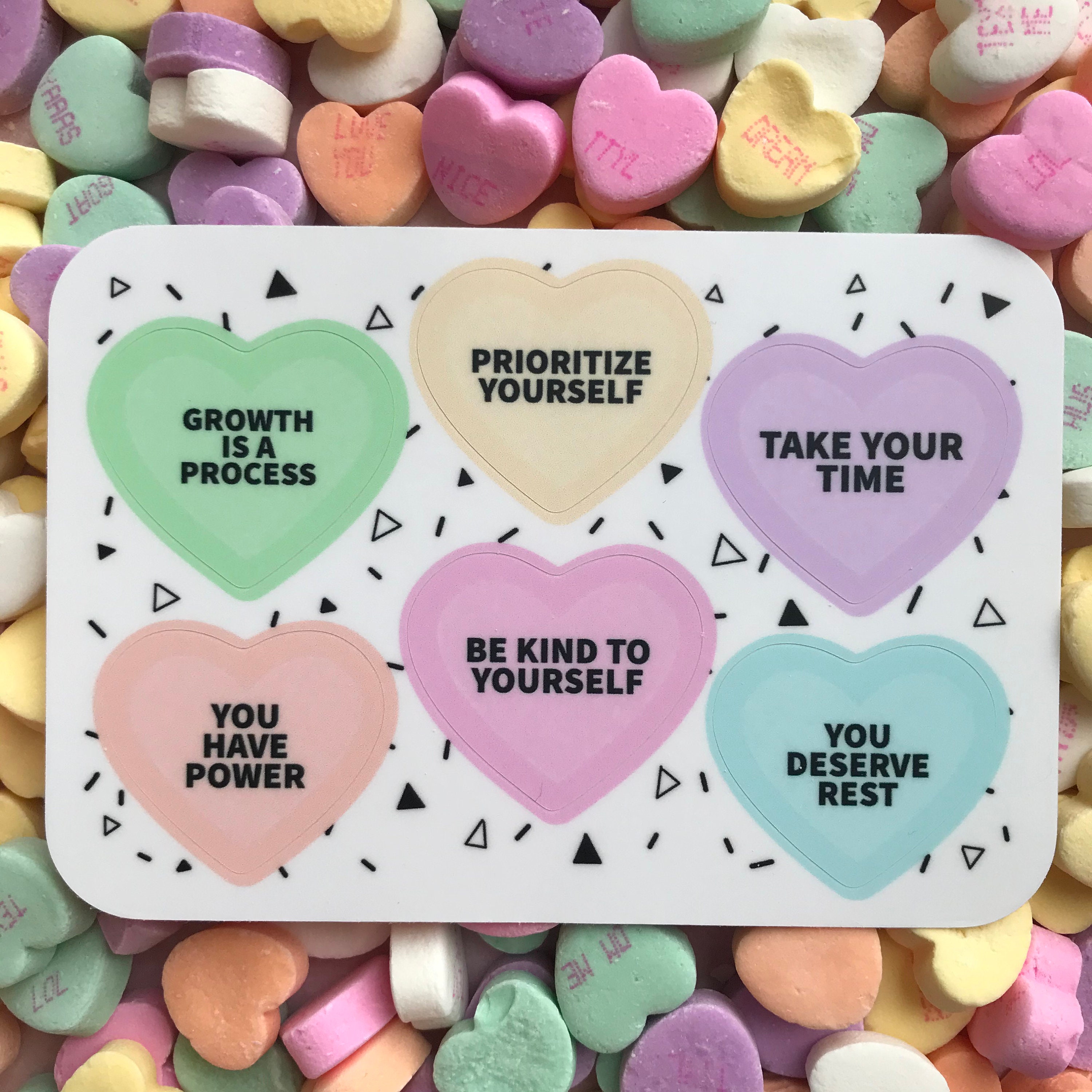 Candy Heart Affirmation Sticker Sheet - Etsy