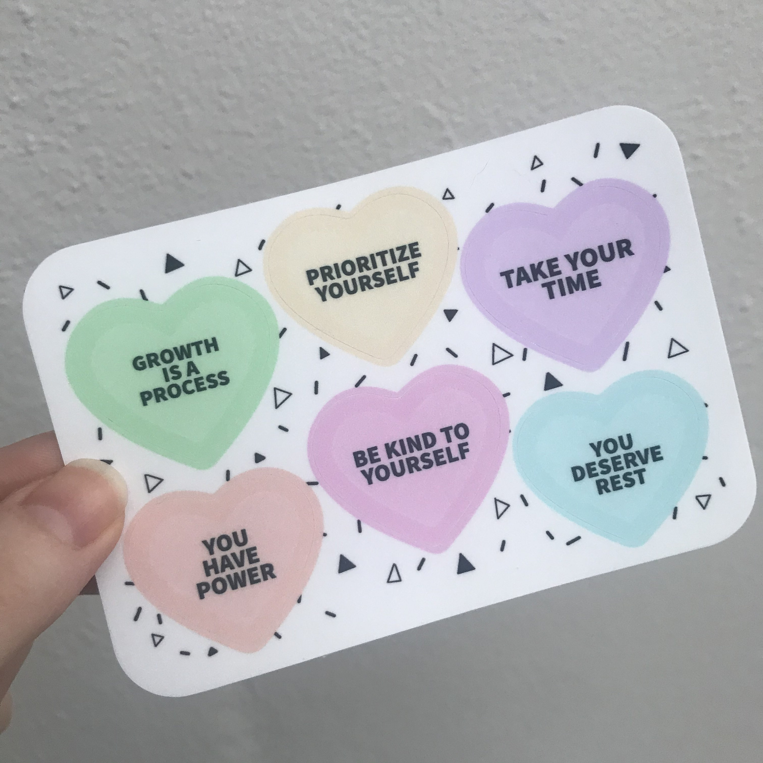Candy Heart Affirmation Sticker Sheet - Etsy
