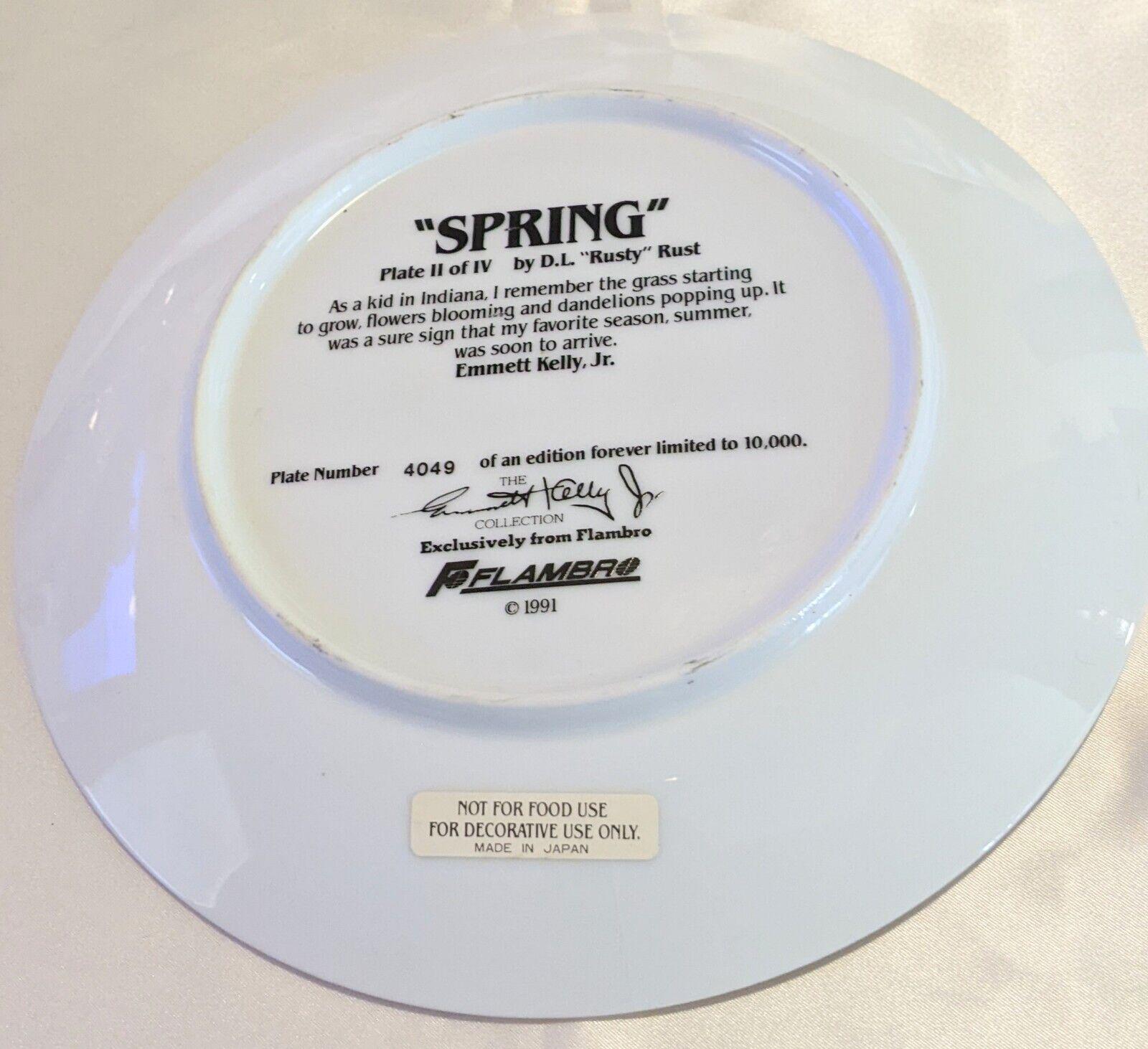 Vintage 1991 Flambro Emmett Kelly Jr SPRING Collectors Plate 4049 of ...