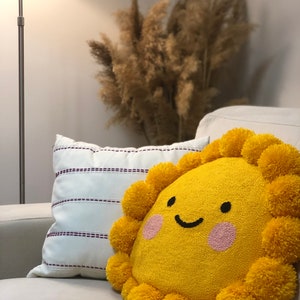 Punch Needle Sun Pillow, Nursery Decoration Baby Sunny Pillow Handmade ...