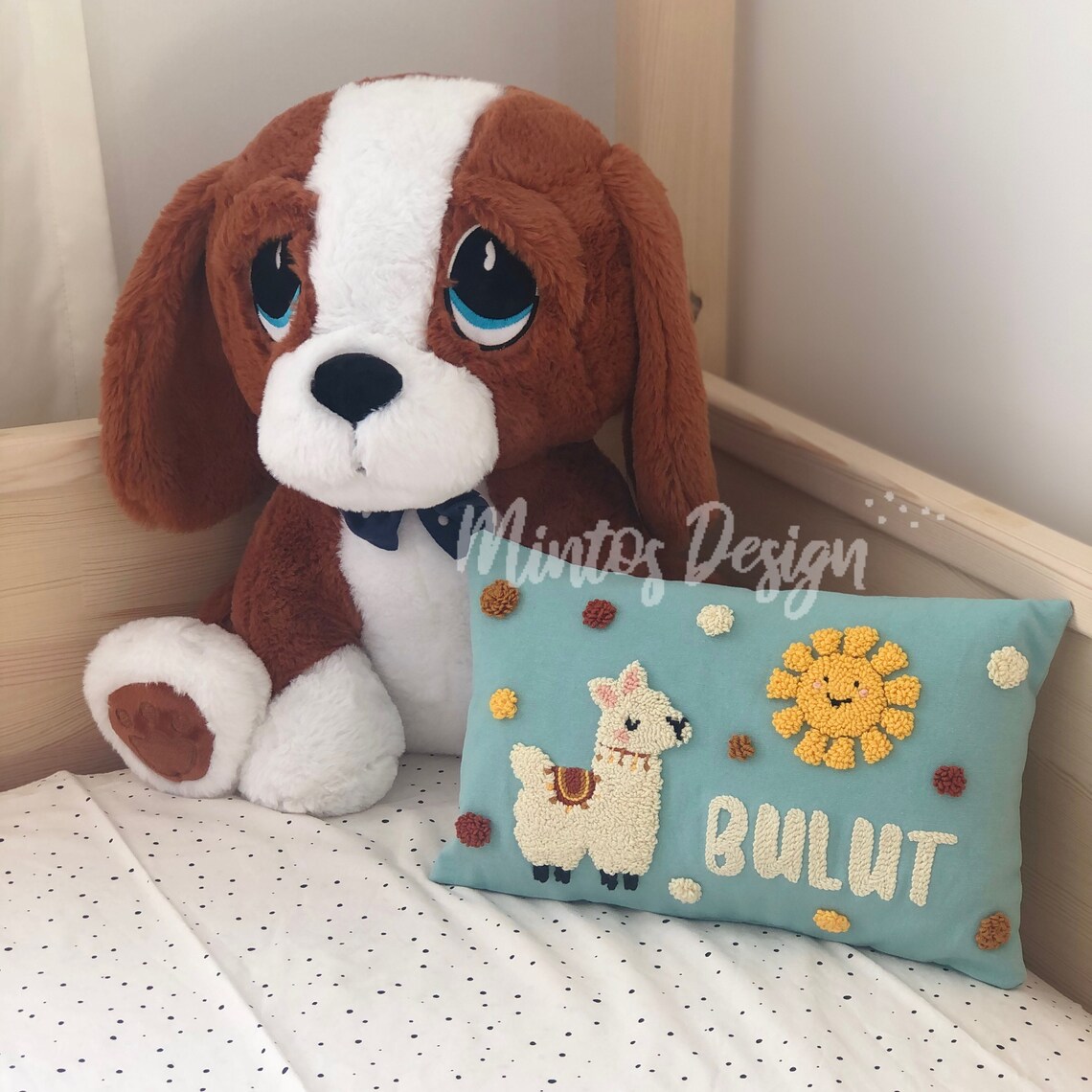 Punch Needle Baby Pillow With Name, Baby Room Decoration, Punch Needle ...