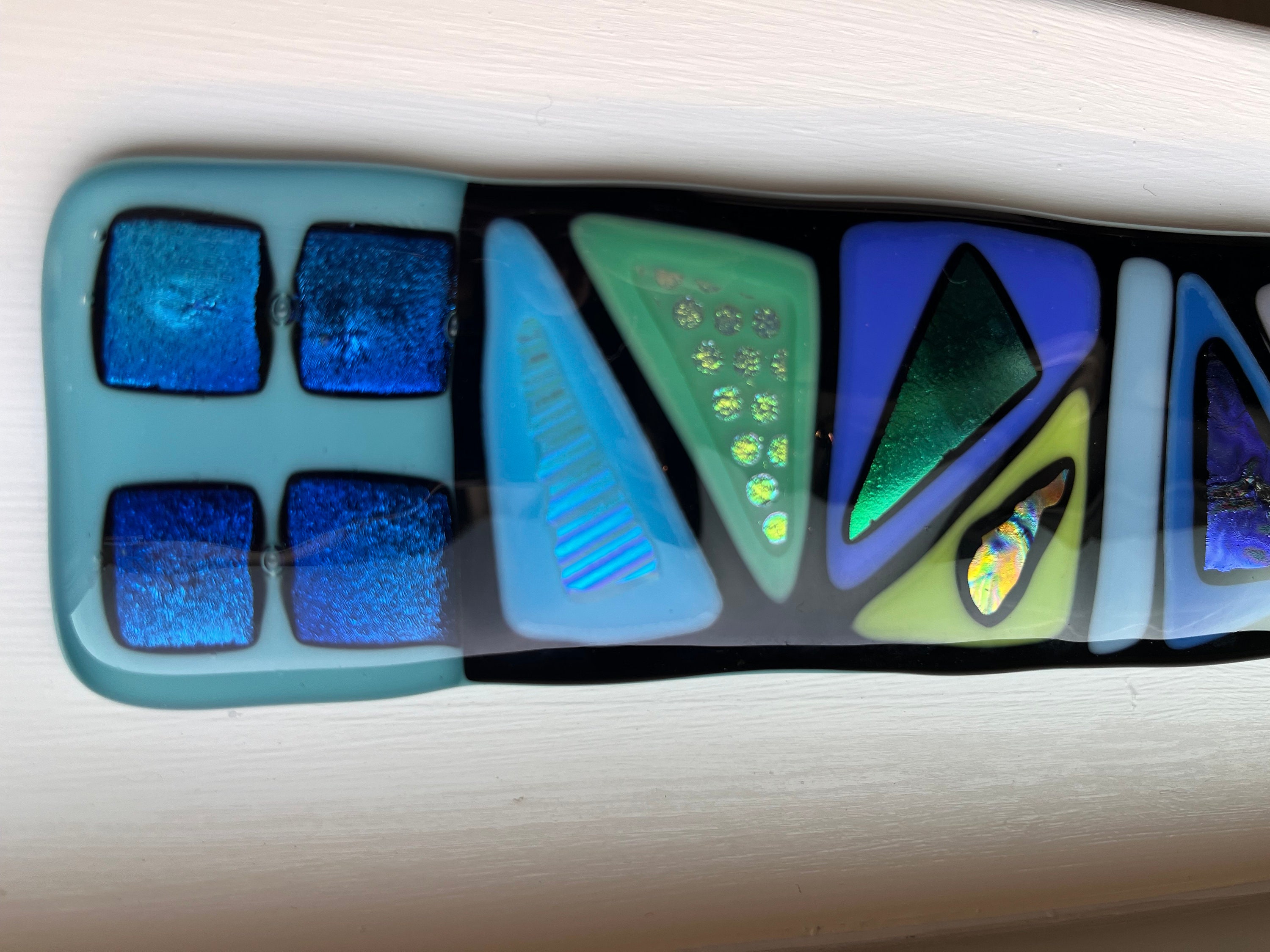 Fused Glass Swizzle Stick With Dichroic Accents - Etsy