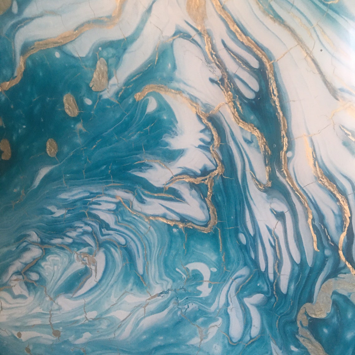 Original Art Acrylic Pour Painting Cloud Pour With Gold Pearls - Etsy