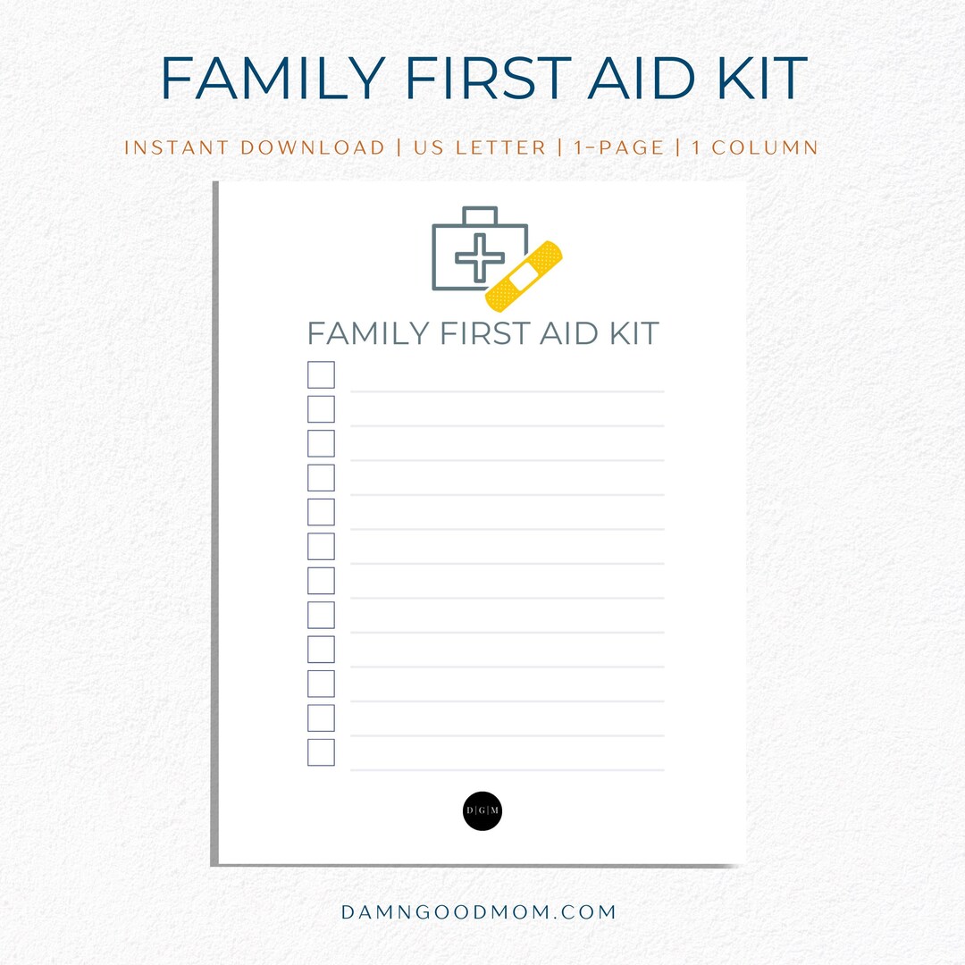 Family First Aid Kit Template Printable Planner Printables - Etsy