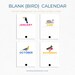 Printable Bird Calendar | 12 Page Blank Monthly Printable Calendar | 12 ...