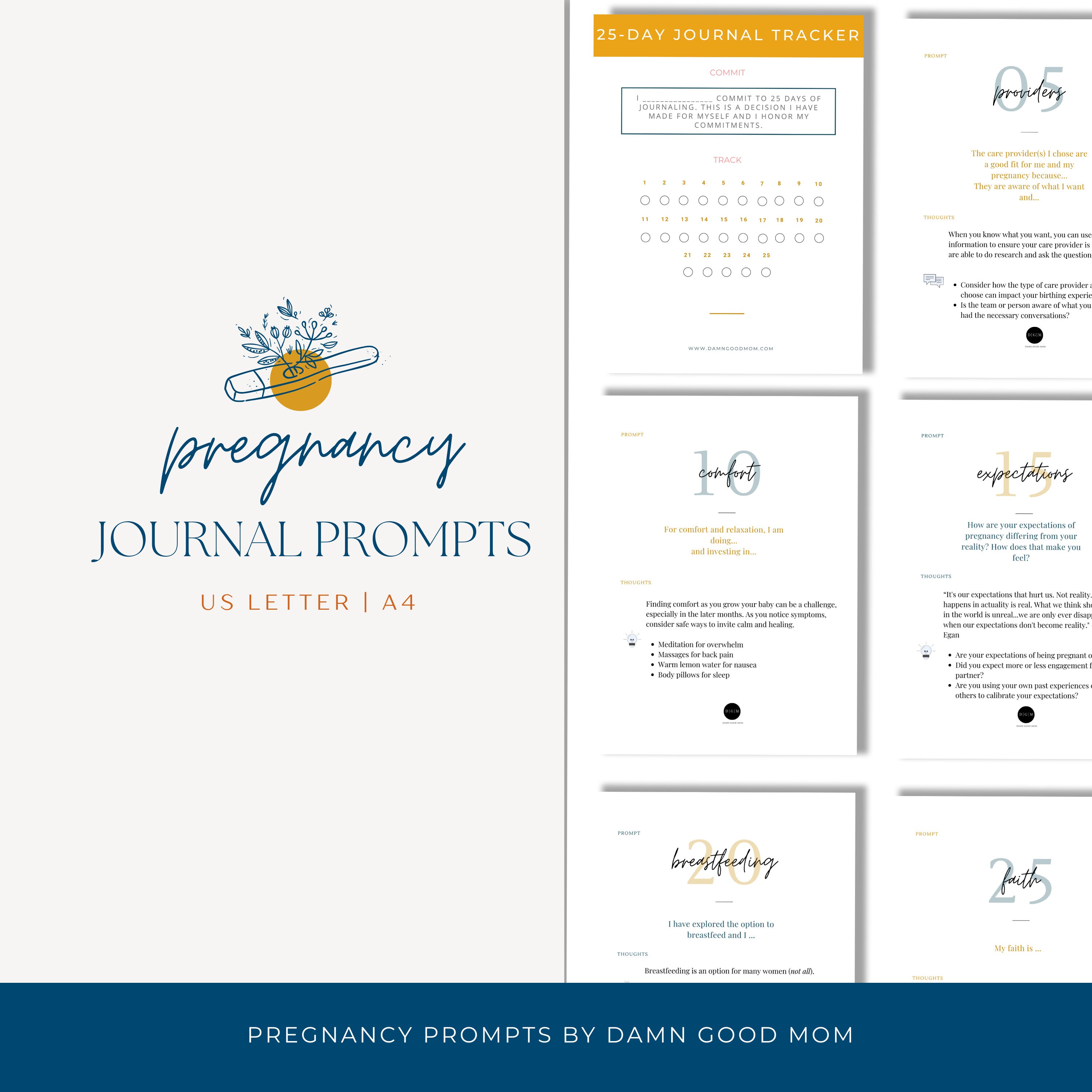 Pregnancy Journal Prompts {printable} | Pregnancy Printables - Etsy