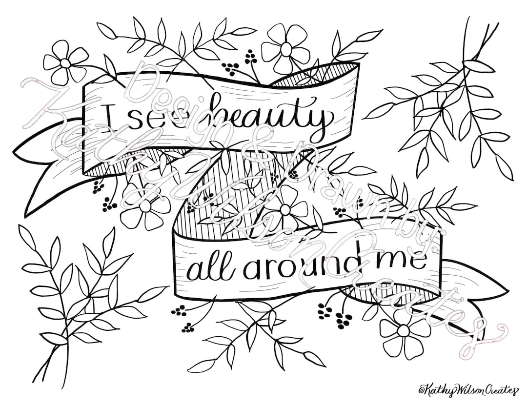 I See Beauty All Around Me - High Quality 8.5x11” Printable Coloring ...